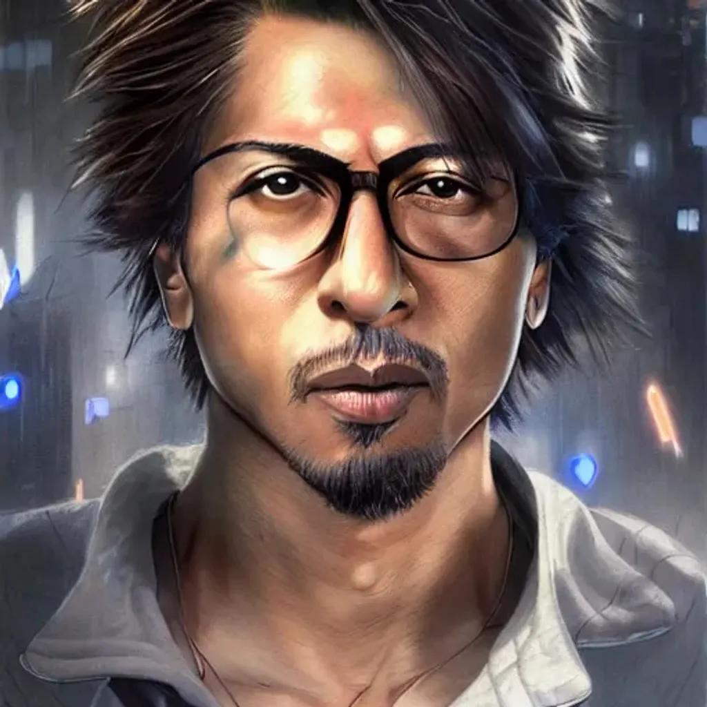Closeup face portrait of a {Shah Rukh Khan with Favo... | OpenArt