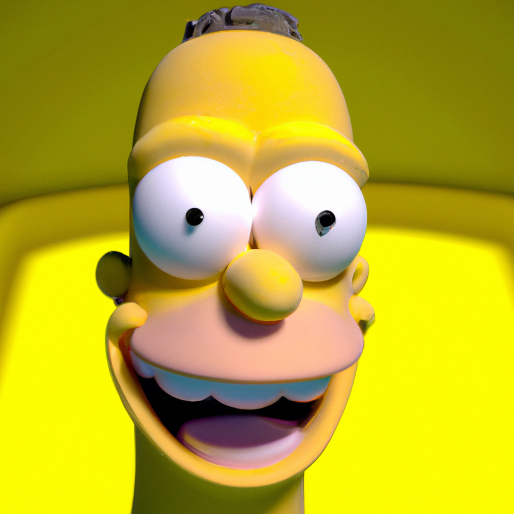 2D render, A simpson character smiling, surrealist art | OpenArt
