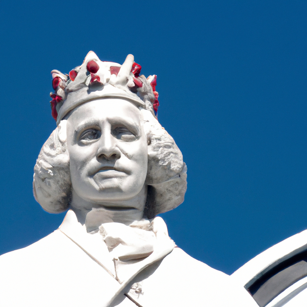 George Washington wearing a crown and wearing the cl... | OpenArt