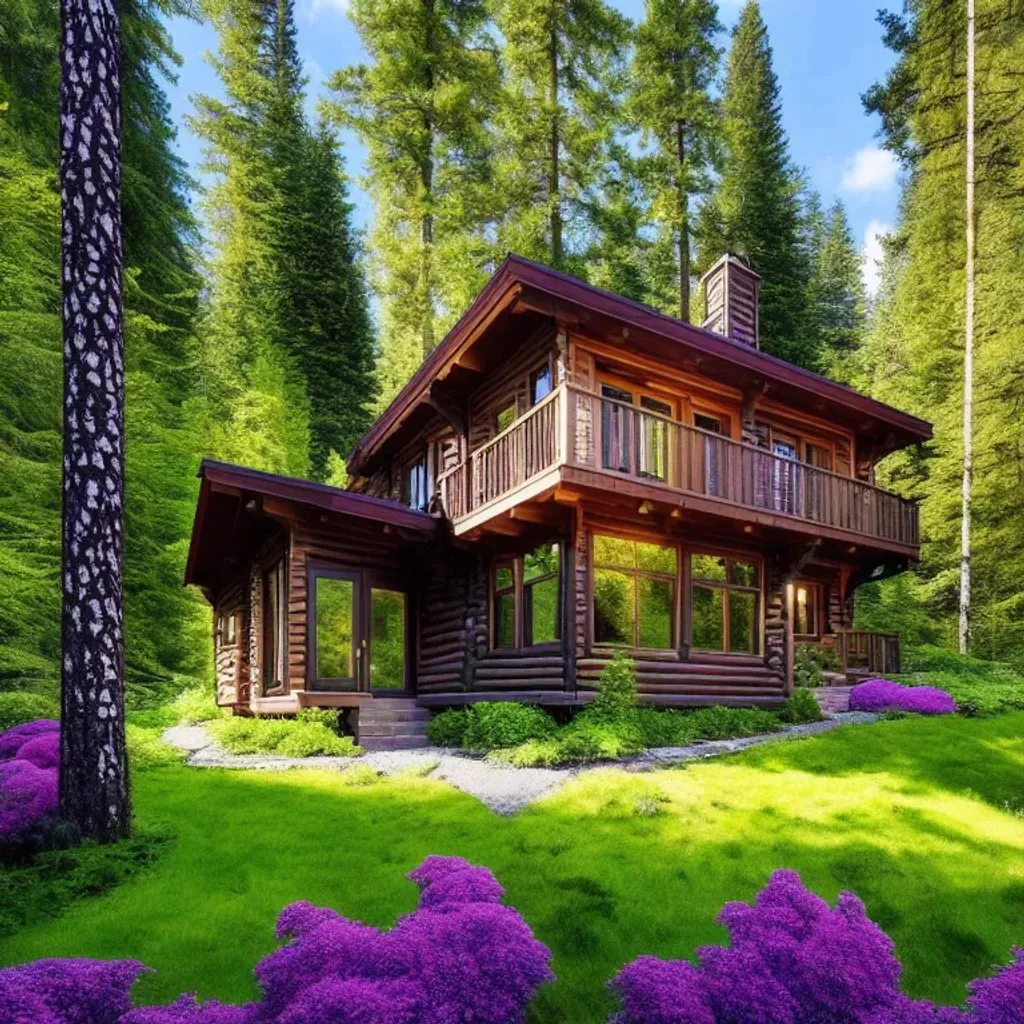 nice house in the forest mountains | OpenArt
