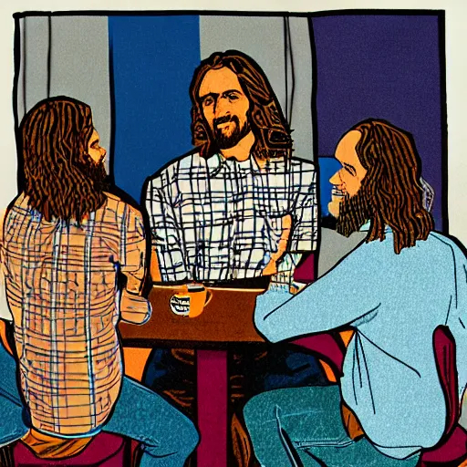 A highly detailed illustration of a modern Jesus wea... | OpenArt