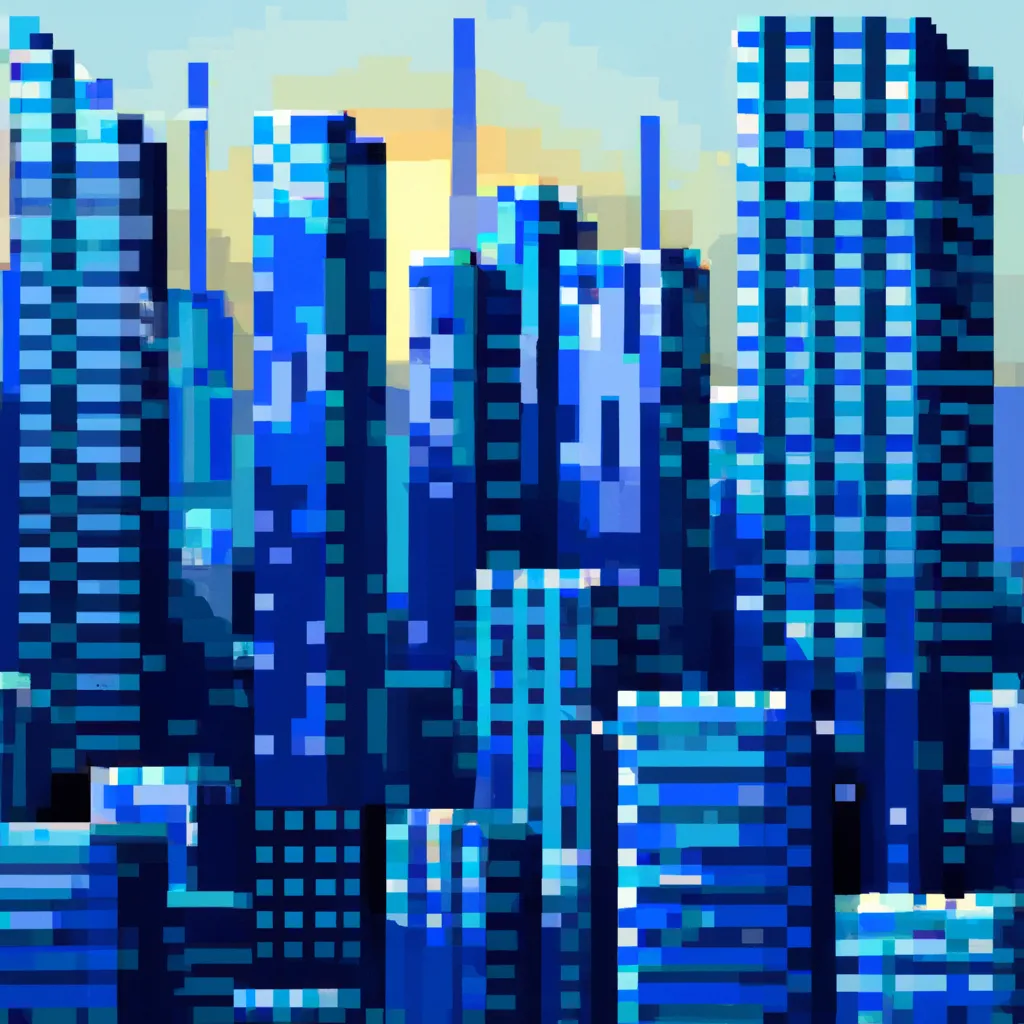 Blue cubic city, trending on Artstation 🌇, pixel art | OpenArt