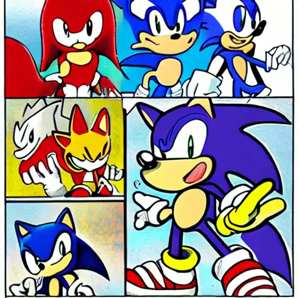 Sonic in the style of sonic the comics | OpenArt