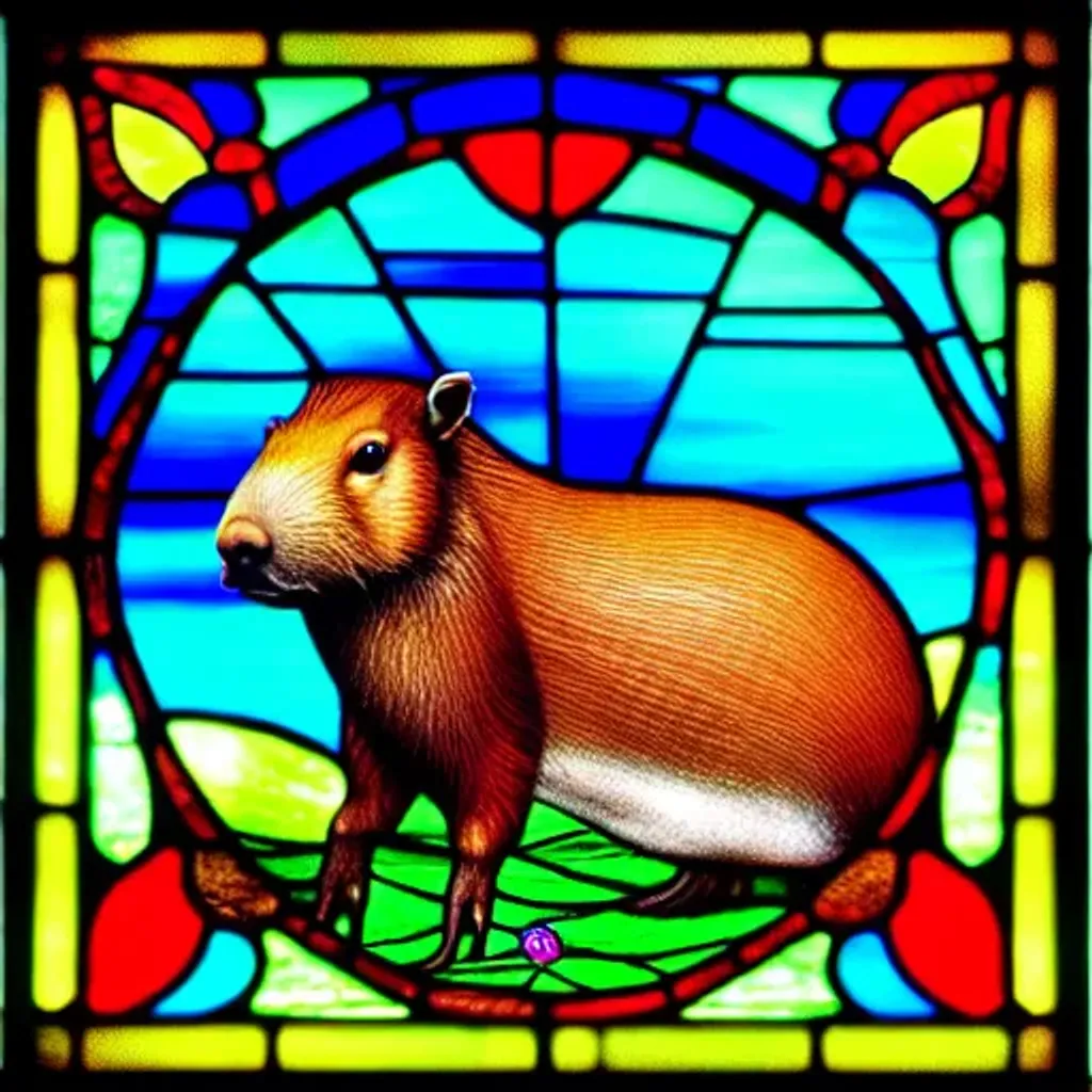 fanciful and surreal stained glass window of a holy... | OpenArt