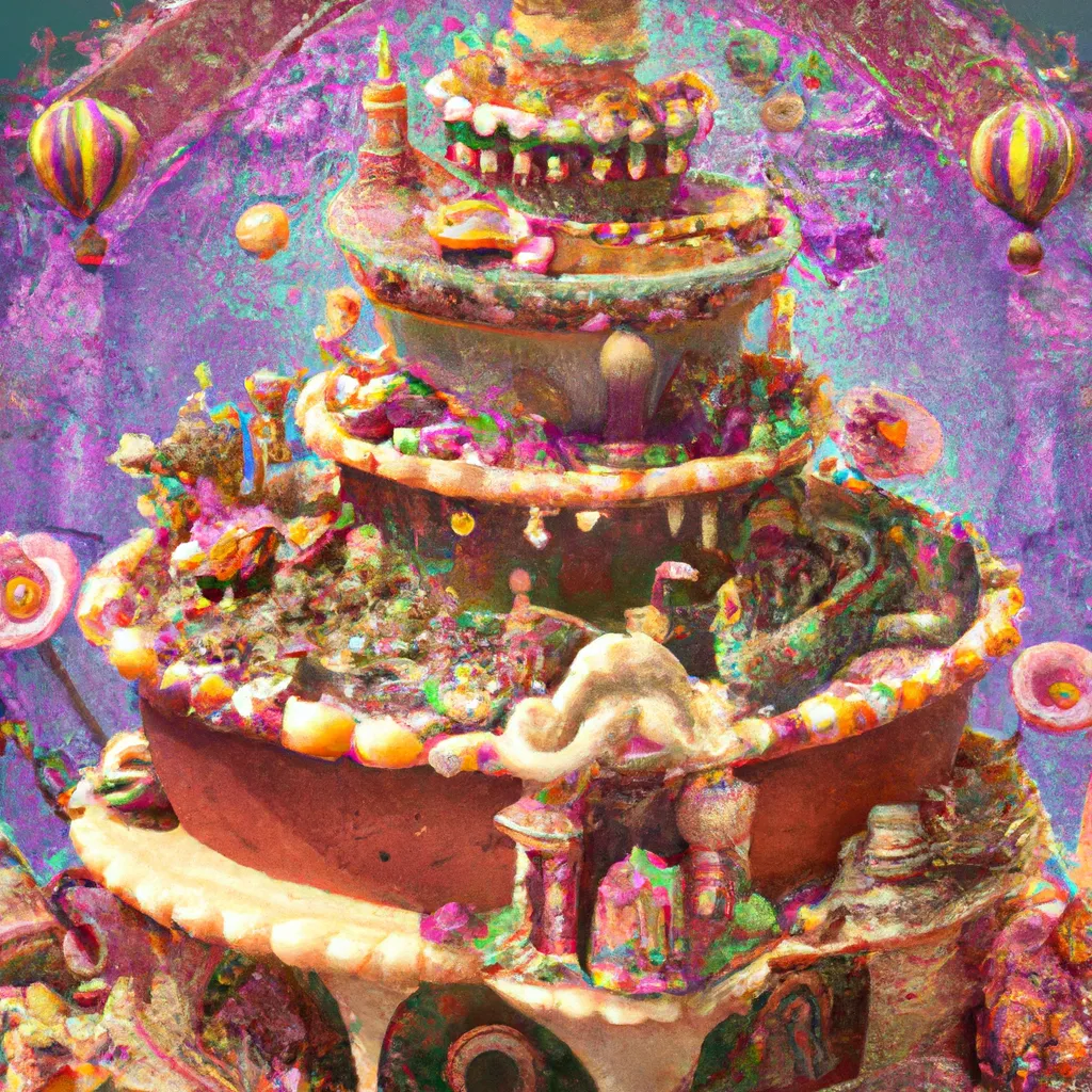 Giant maximalism cake, digital art | OpenArt