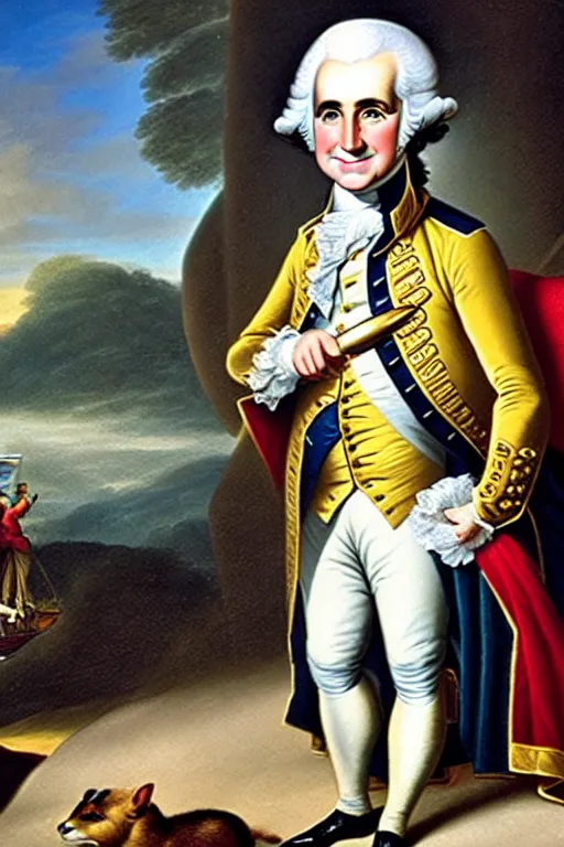 George Washington smiling caricature, comic book, f... | OpenArt