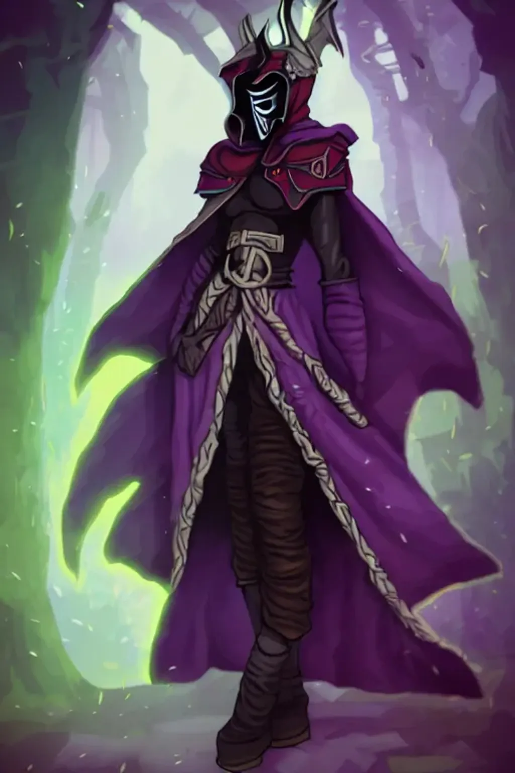 Full Body Art of a rogue wearing a cloak and a mask... | OpenArt