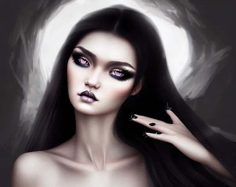 Portrait of an ethereal gothic beautiful eurasian wo... | OpenArt