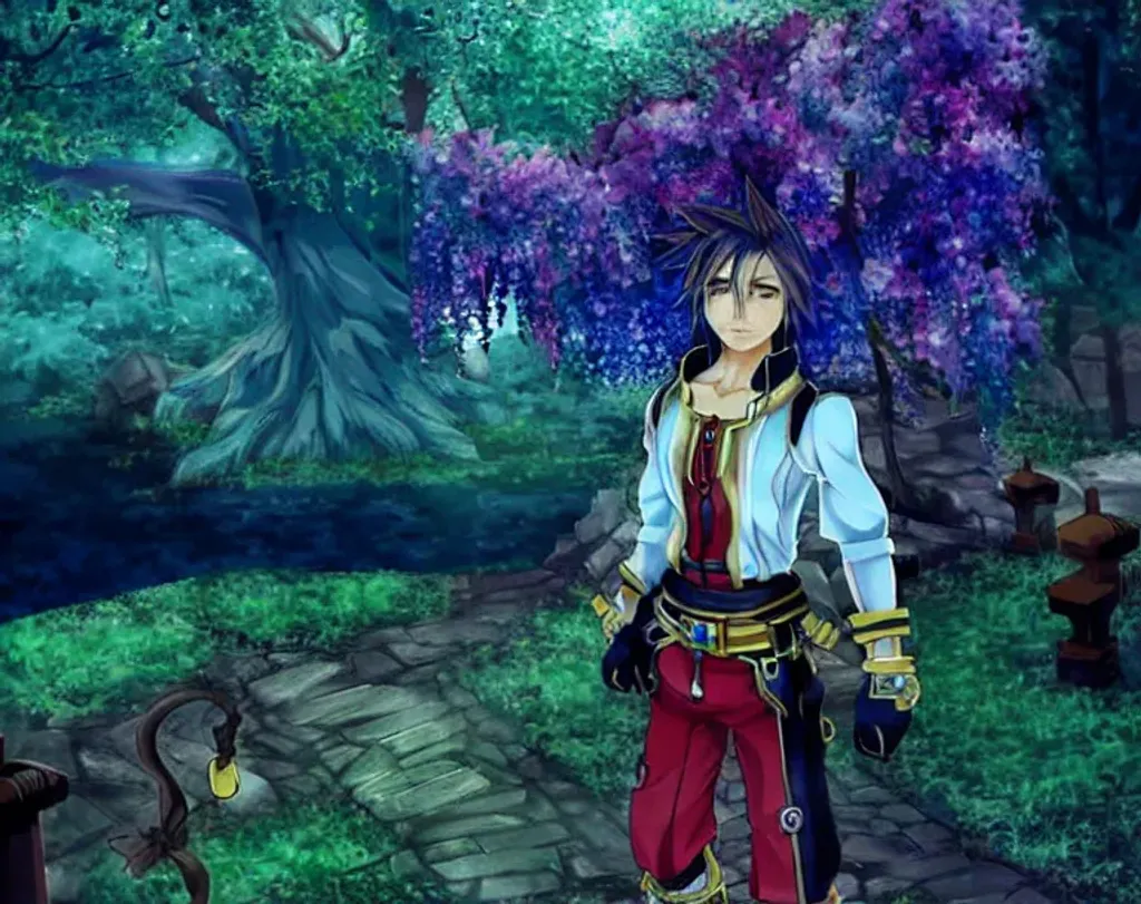 male anime character of Riku from Kingdom Hearts, an...