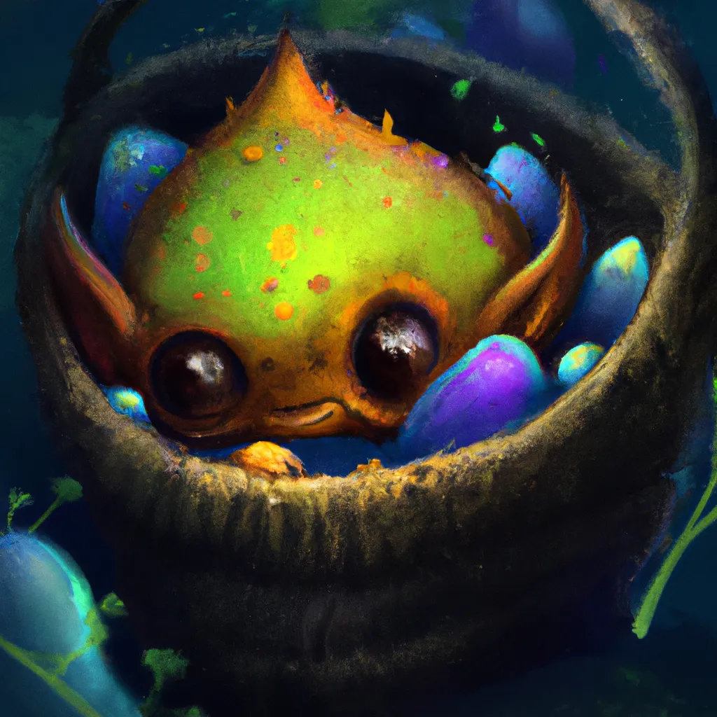 A photograph of a cute baby alien creature hiding in... | OpenArt