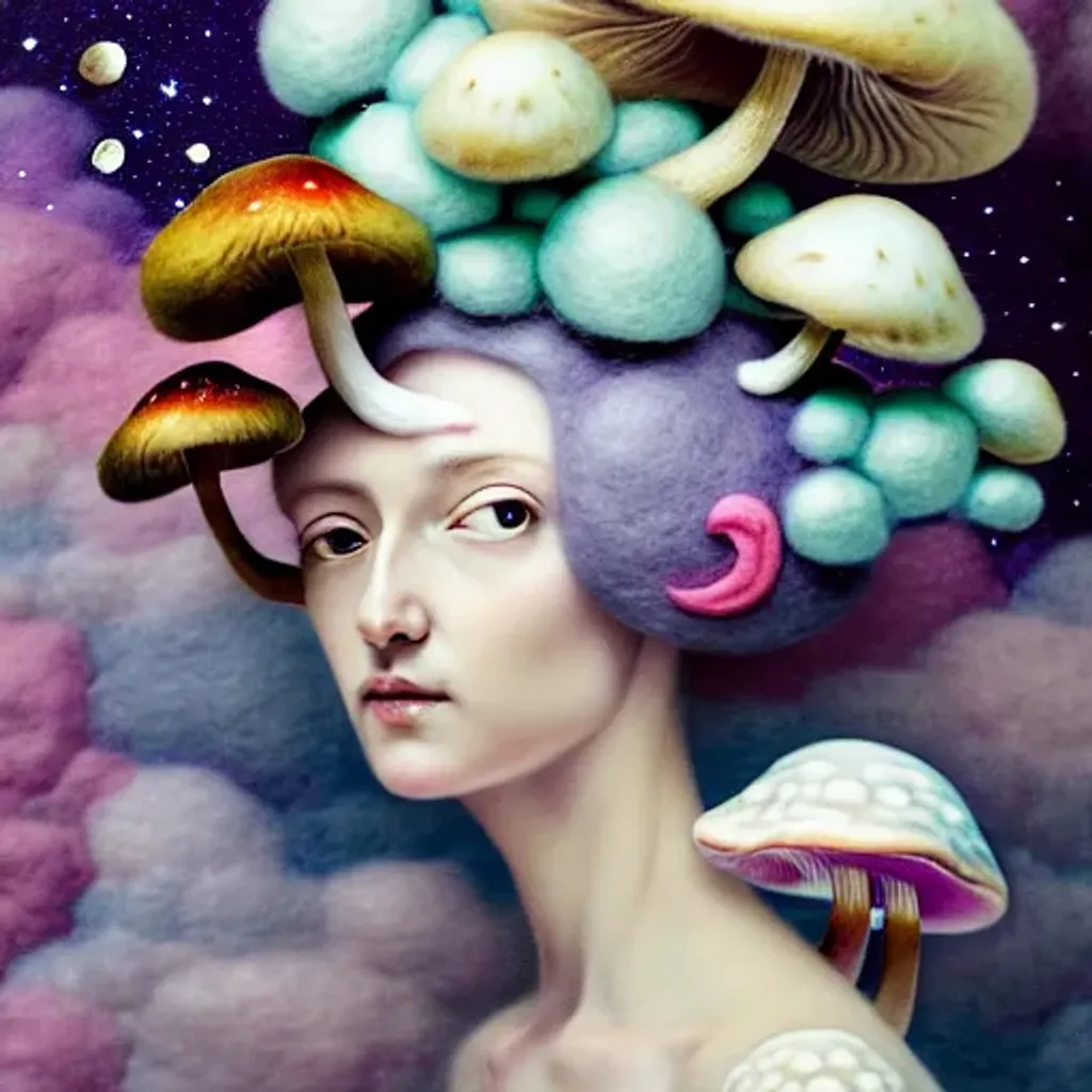 A Beautiful rococo mushroom fairy, detailed eyes, re... | OpenArt