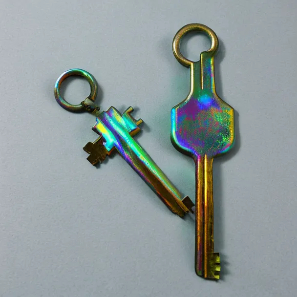 Huge iridescent metal key | OpenArt