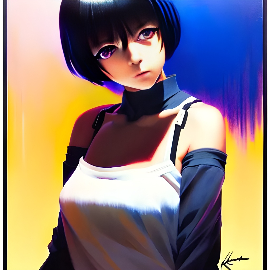 Anime Girl, black Bob cut hair, realistically shaded... | OpenArt