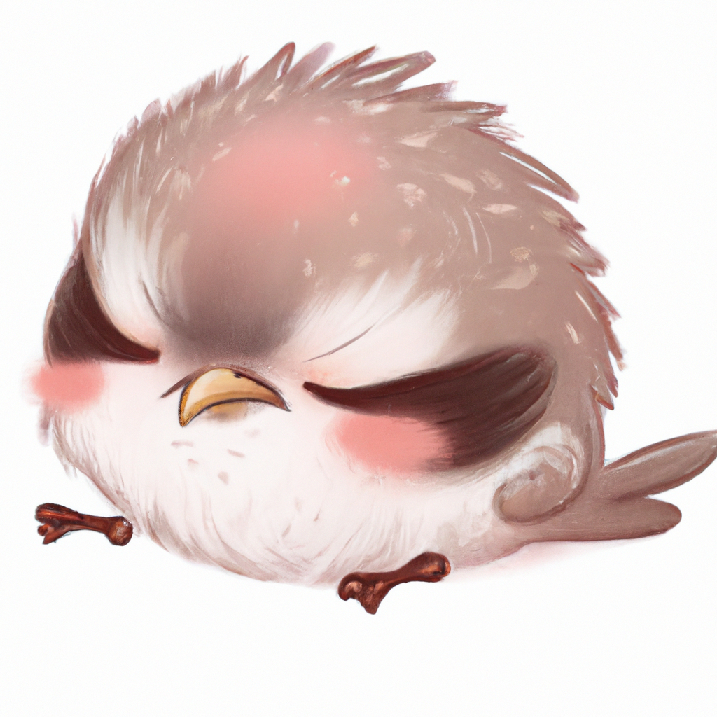 Adorable chibi sparrow, plump, sleeping, chibi, digi... | OpenArt