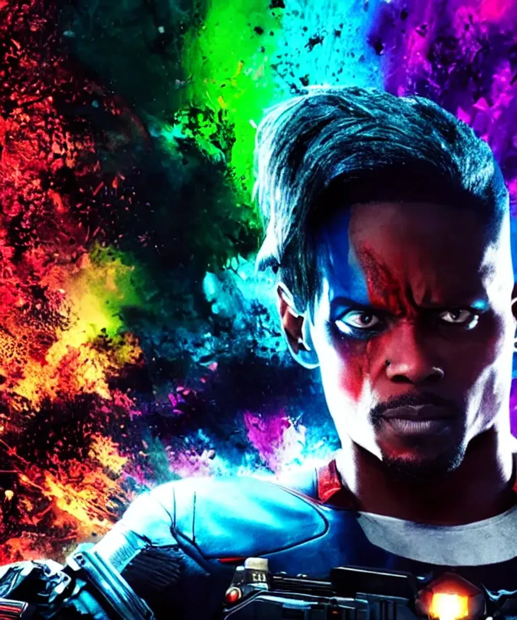 vivid dripping colors, (((Deadshot))), vivid color,...