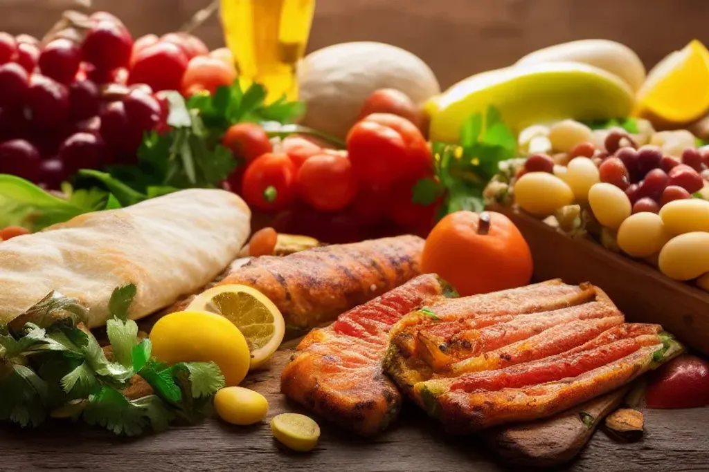 HQ photo, a large selection of mediterranean culinar... | OpenArt