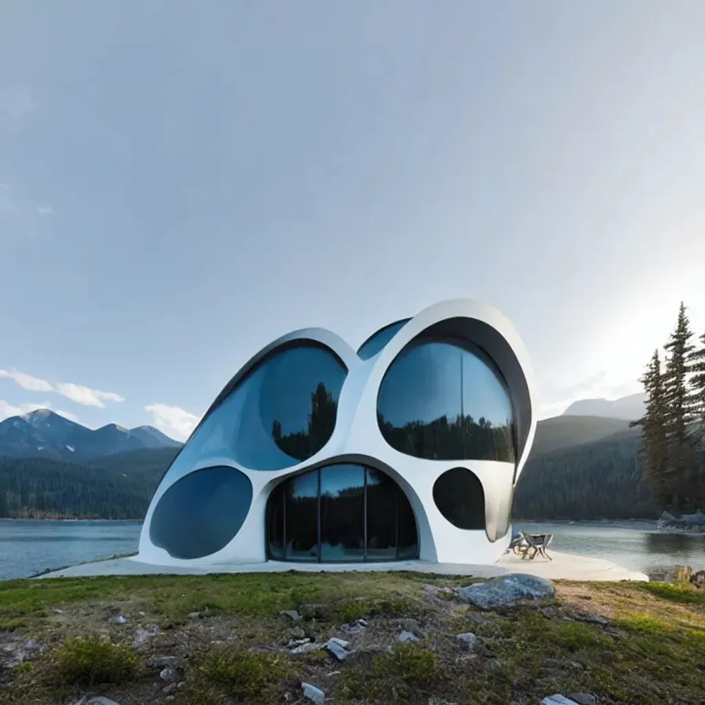 A organic parametric rounded architecture house faci... | OpenArt