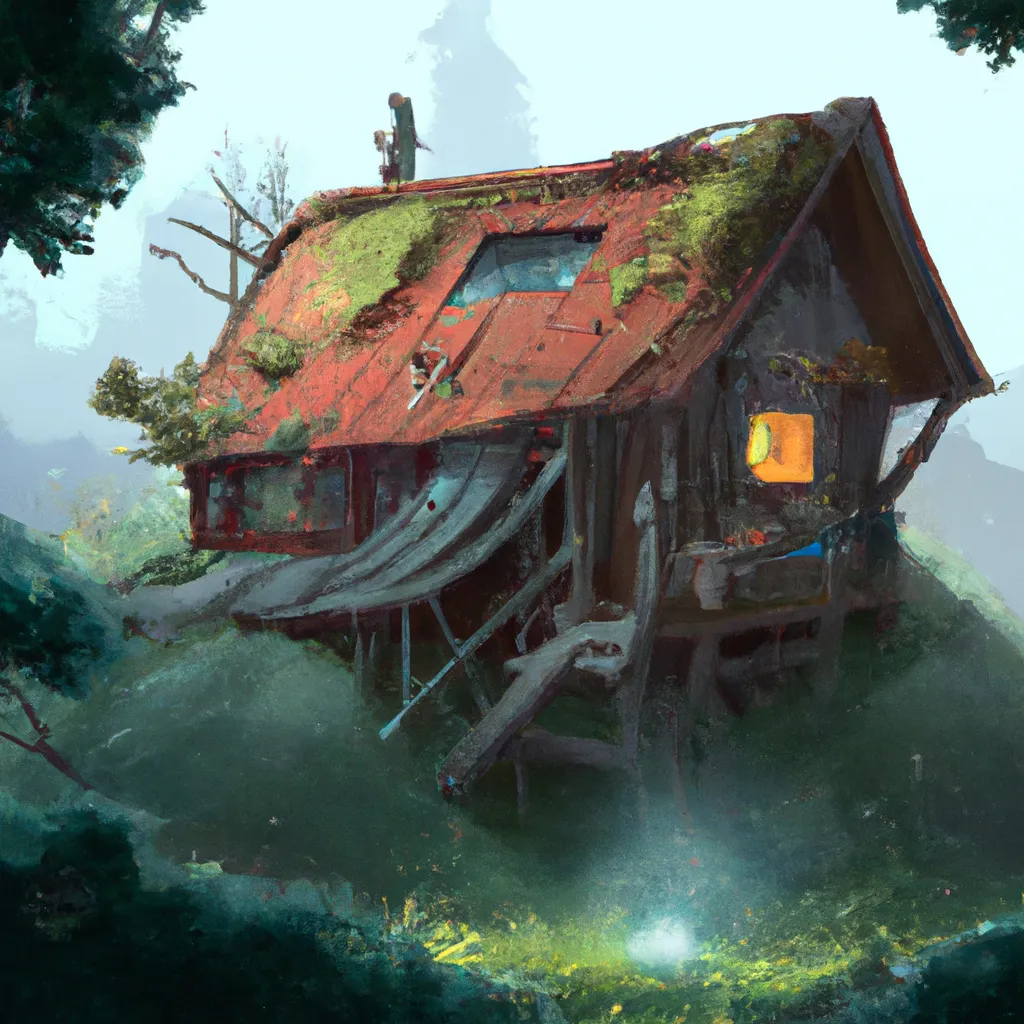 two columns of an anthropomorphic landscape of woode... | OpenArt