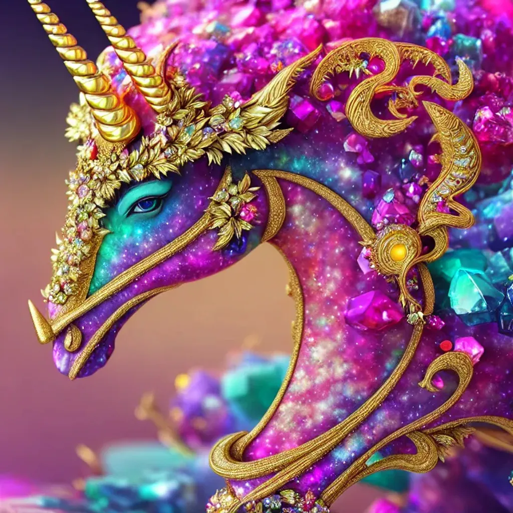 Cute 4d rendered Portrait of a Crystal Unicorn as a... | OpenArt