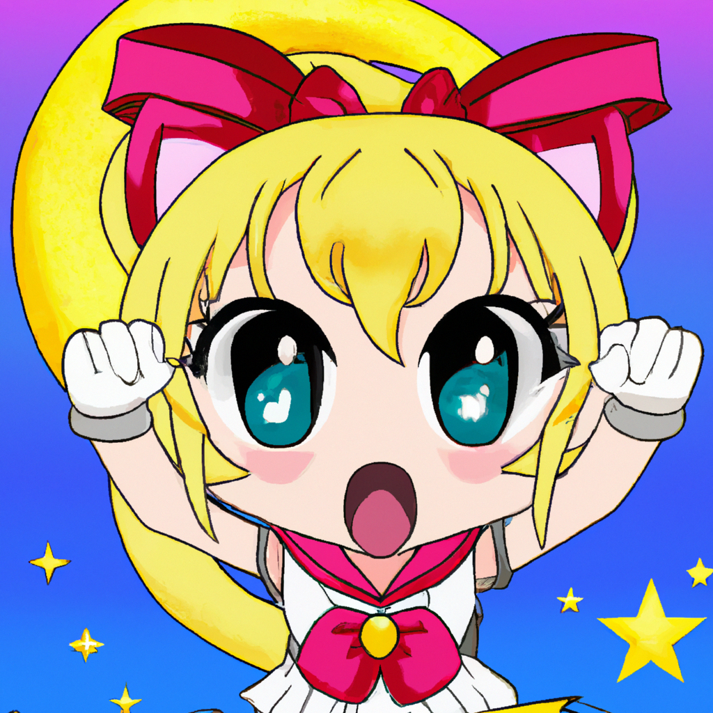 sailor moon, chibi, anime, catgirl, meowing, blonde... | OpenArt
