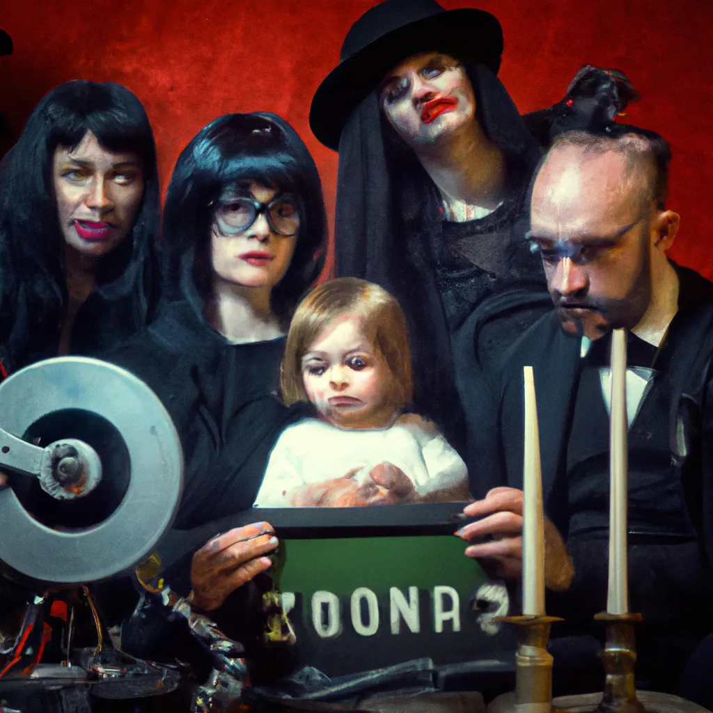a family photo of a family of spooky goth people, 35... | OpenArt