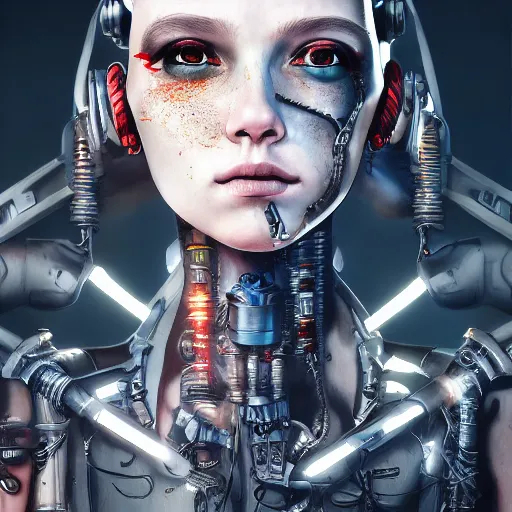 portrait painting of a teen cyborg girl, ultra reali... | OpenArt