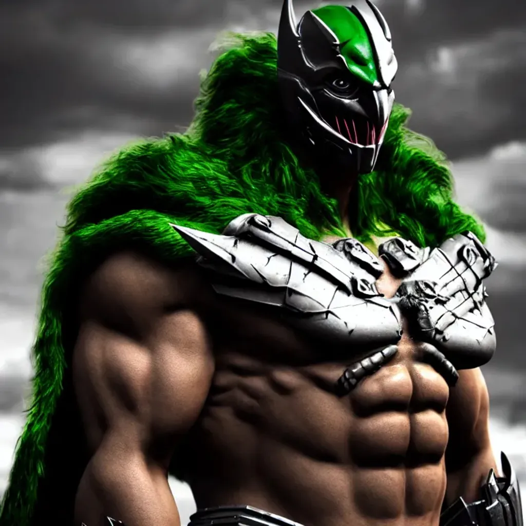 a close up, Hawkman combined with Bane and Green Gob... | OpenArt