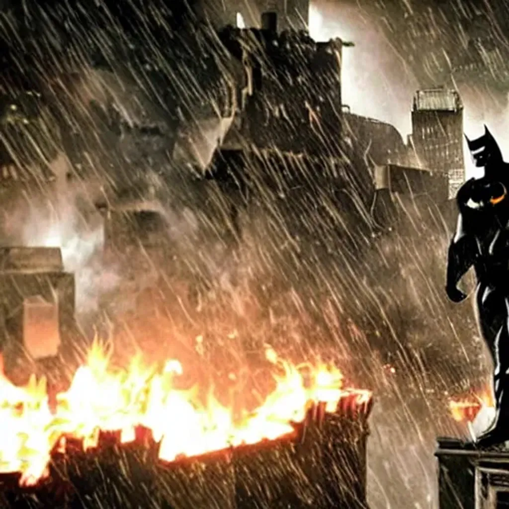Batman watching gotham burn