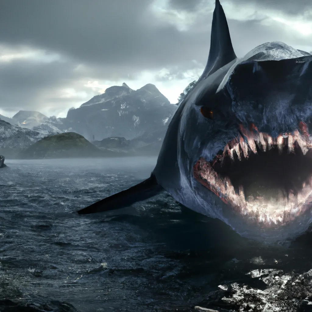 a giant alien shark made of muscles and flesh, very... | OpenArt