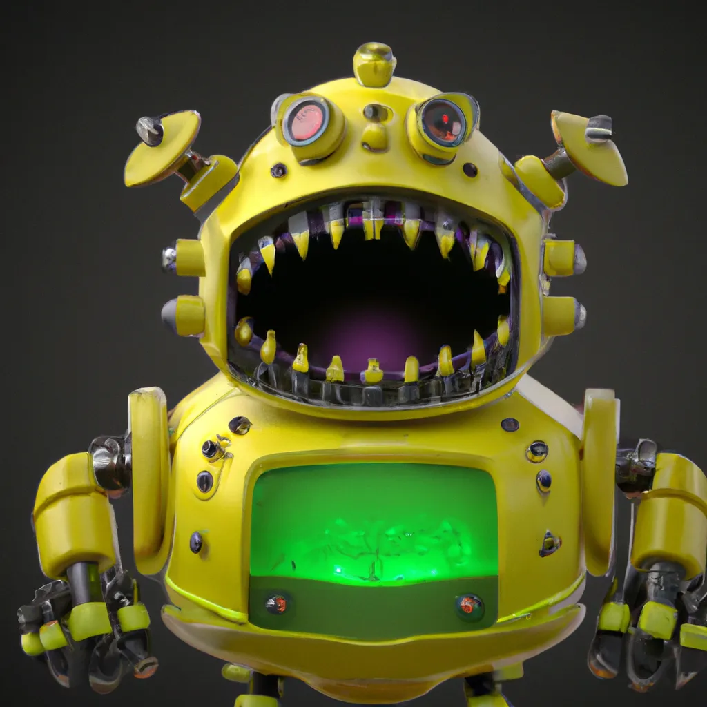 Minion Mech is angry, cute 4d rendered, bioluminesce... | OpenArt