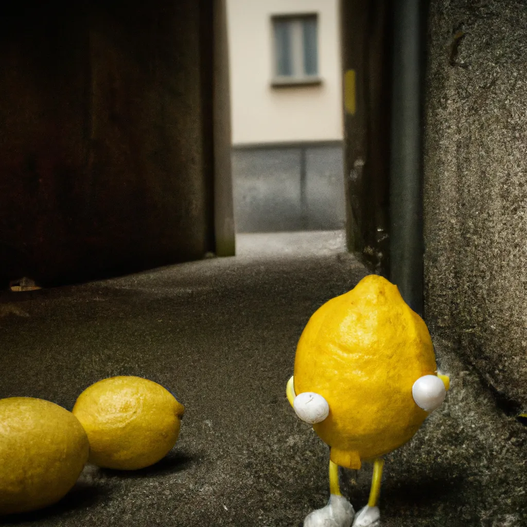 A Photo of a Anthropomorphic Lemon standing in a all... | OpenArt
