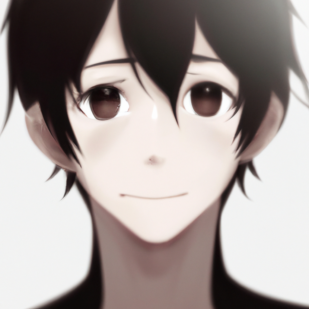 anime visual of a boy with a middle part in his hair... | OpenArt