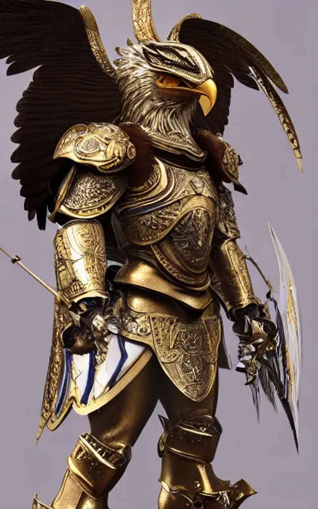 Anthropomorphic majestic eagle knight, portrait, fin... | OpenArt