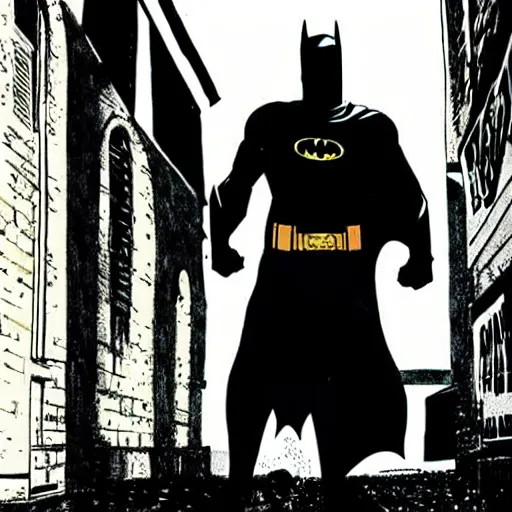 batman walking down the alleyway