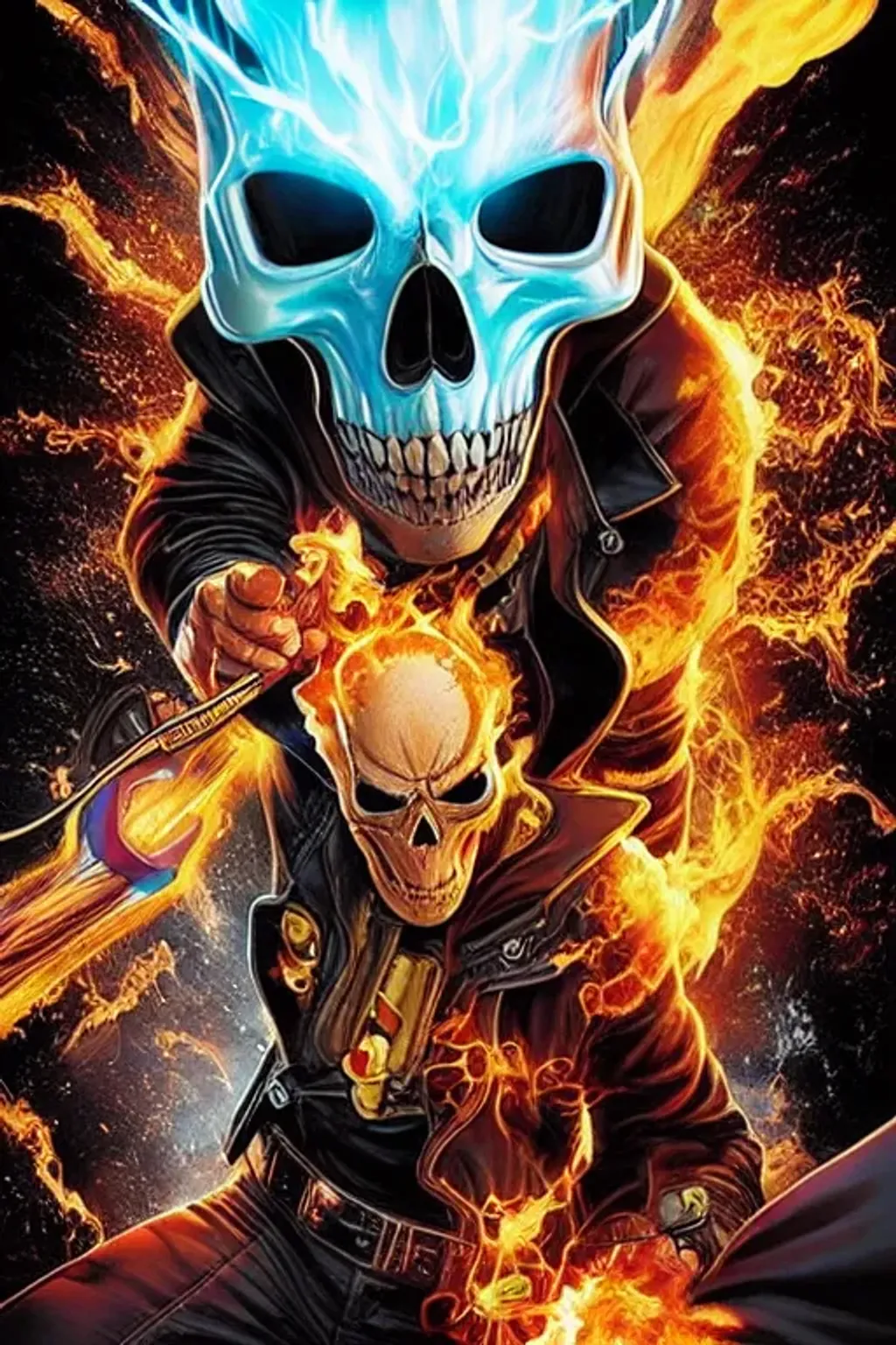 Ghost Rider caricature by Tiago Hoisel and Moebius,... | OpenArt