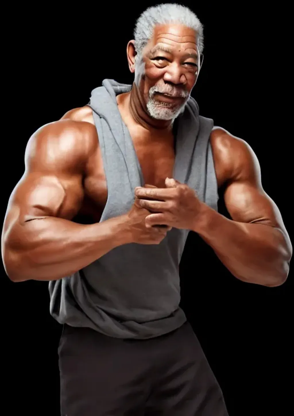 Morgan Freeman, Buff, Ripped, Yolked, Muscle, Flex,... | OpenArt