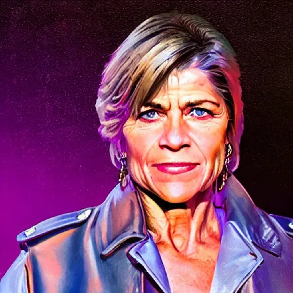 Sara Conner aka Linda Hamilton closeup illustration,... | OpenArt