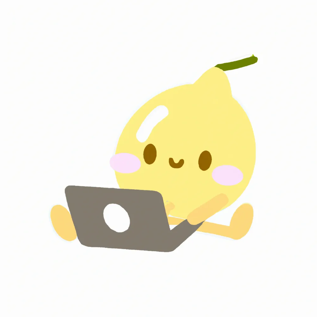 Cute lemon with kawaii face typing on a computer | OpenArt