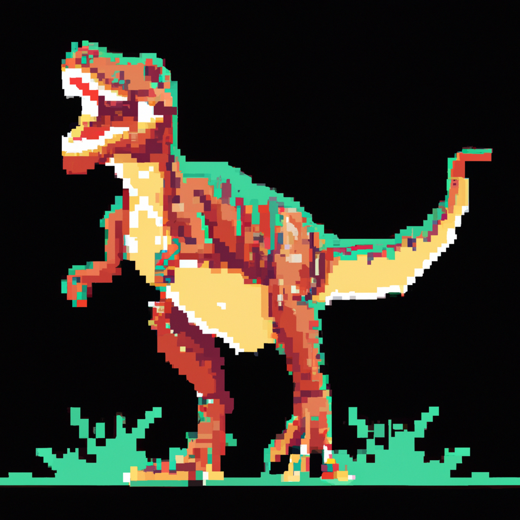 T Rex in Pixel art style, 8 bit, beautiful illustration | OpenArt