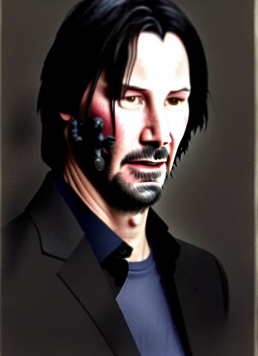 Portrait of Keanu Reeves by Adolf Hirémy-Hirschl | OpenArt