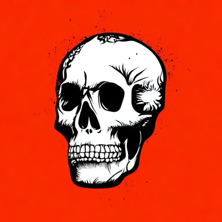 Happy Skull, Line art, Beautiful, High detailed, Tre... | OpenArt