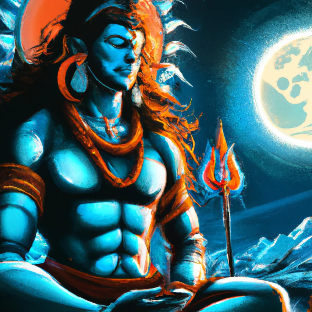 (ethereal photo of cosmic creater god mahadev in med...