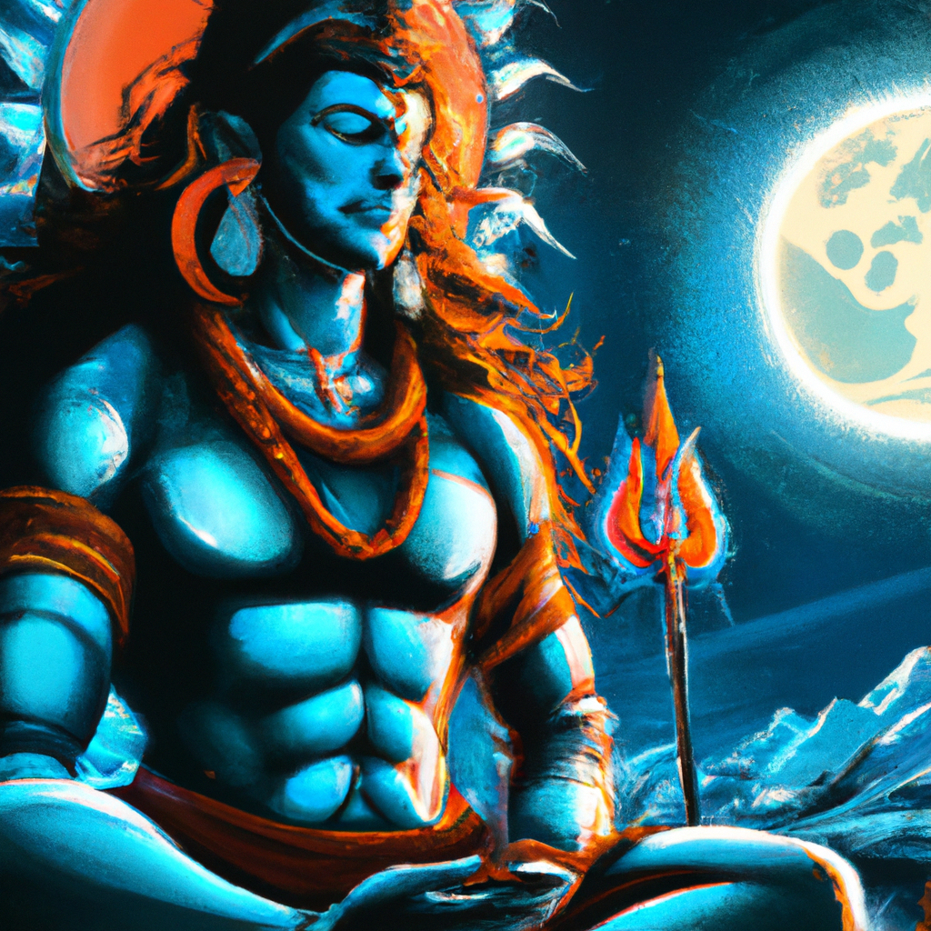(ethereal photo of cosmic creater god mahadev in med...