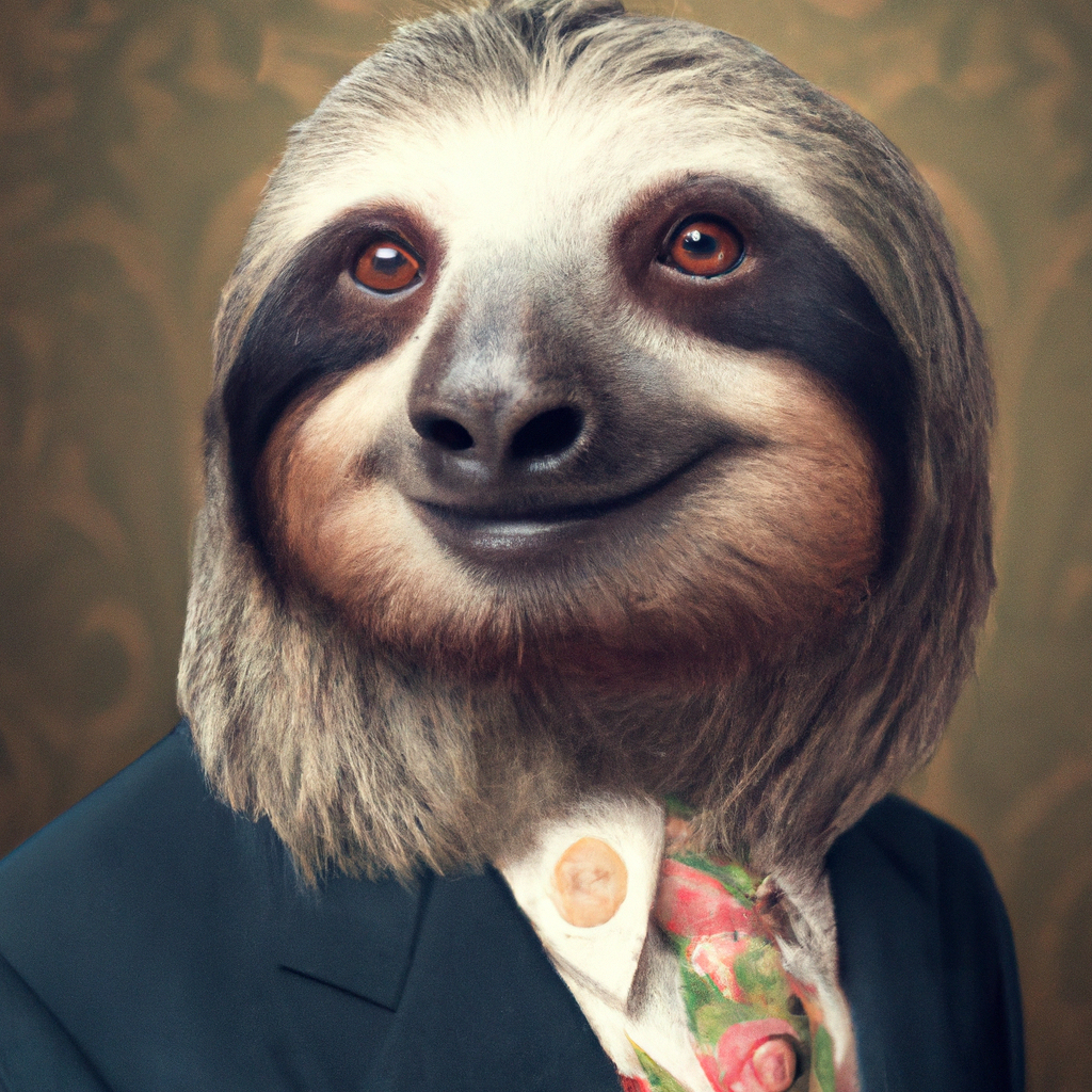 a_portrait_of_an_elegant_sloth_in_a_suit__Vintage | OpenArt