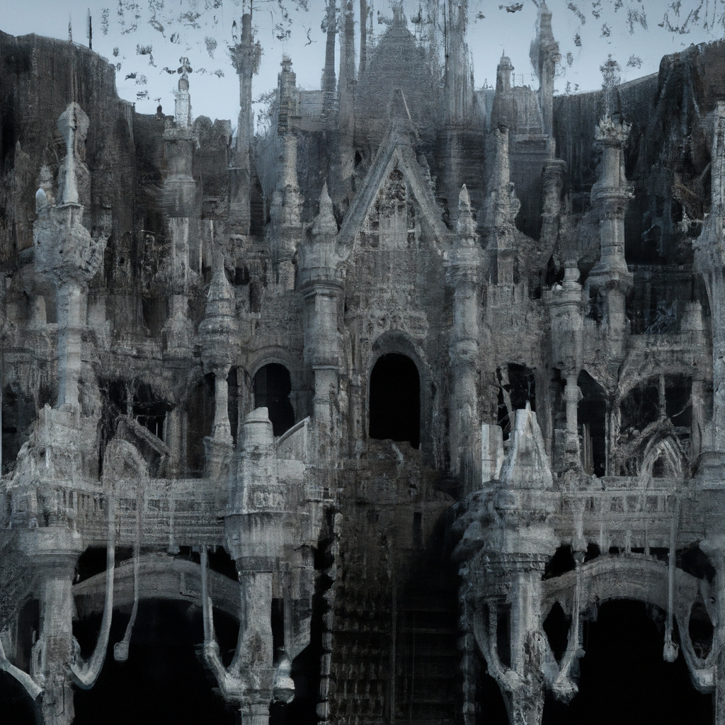 an immense and splendid skeleton castle, full of gho... | OpenArt