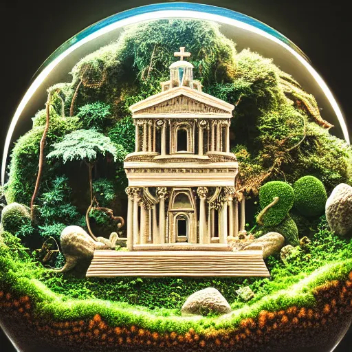 100mm photo of isometric floating island in the nigh... | OpenArt