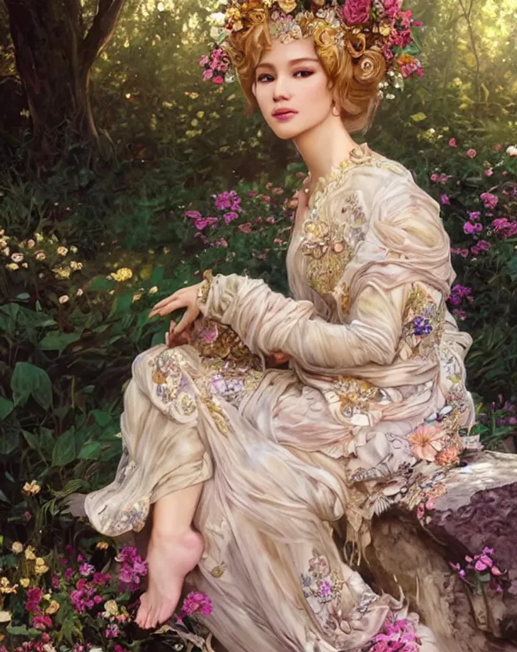 a realistic feminine elegant ethereal princess with... | OpenArt