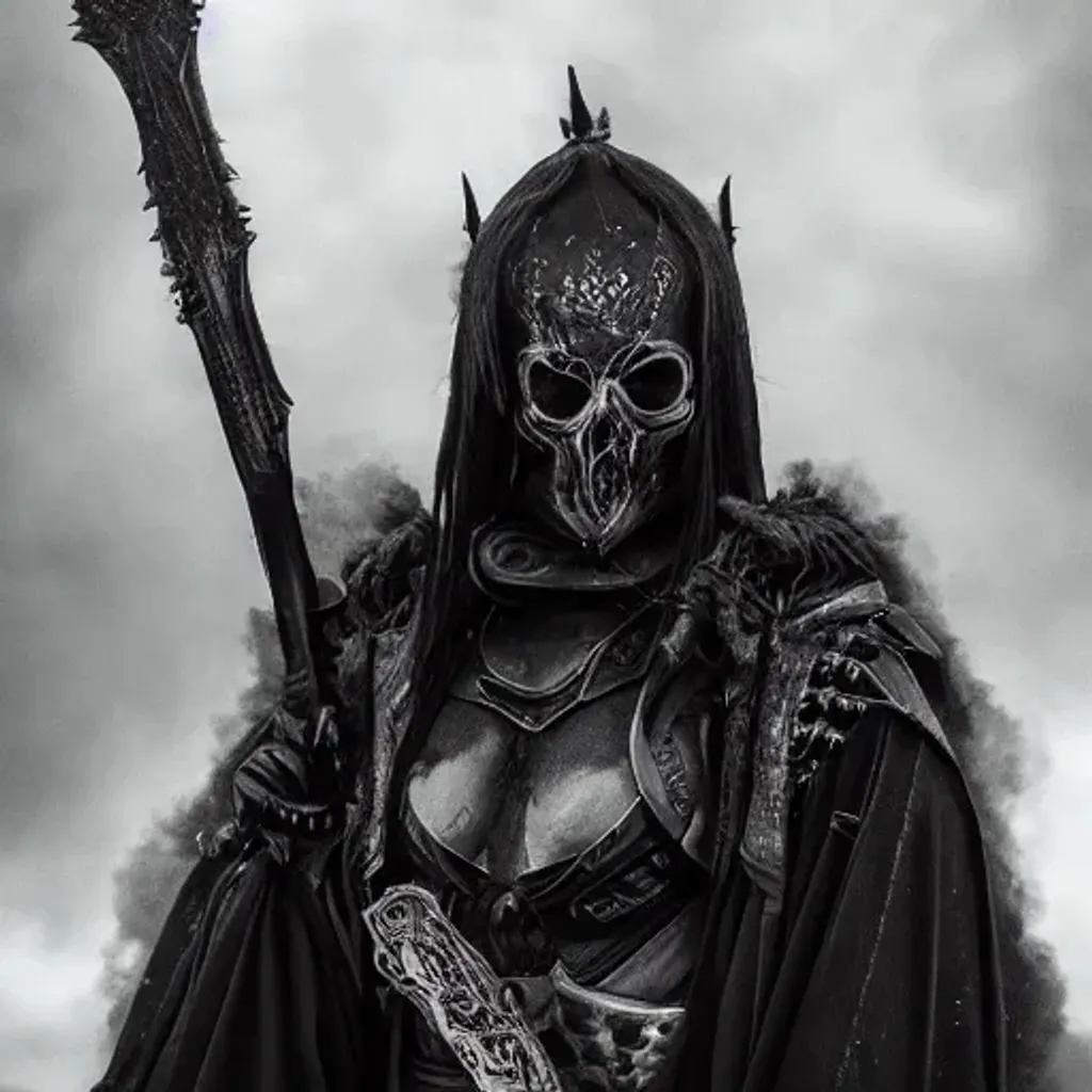 portrait of ripper of death wearing black smoke armo... | OpenArt