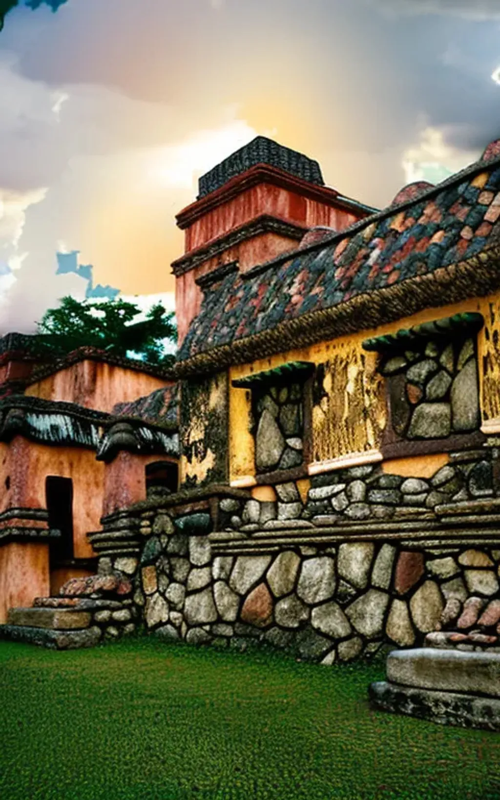 A blend of Mayan ruins and Spanish colonial architec... | OpenArt