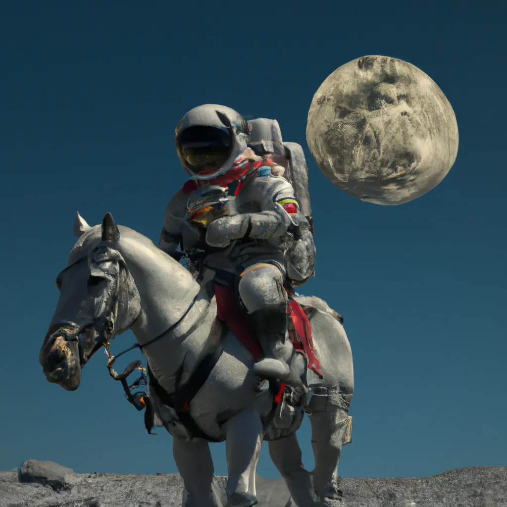 A astronaut riding a horse on the moon, cinematic li... | OpenArt